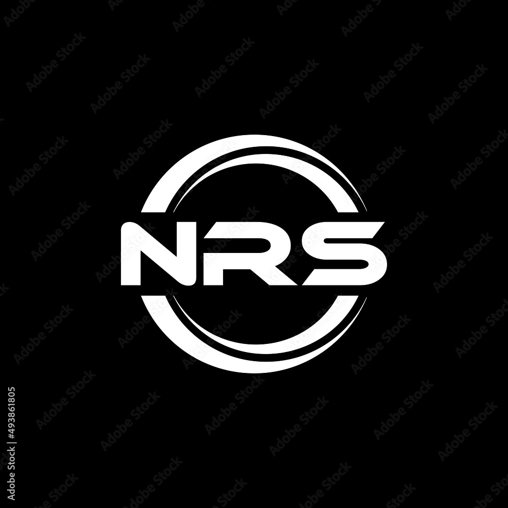 NRS letter logo design with black background in illustrator, vector ...