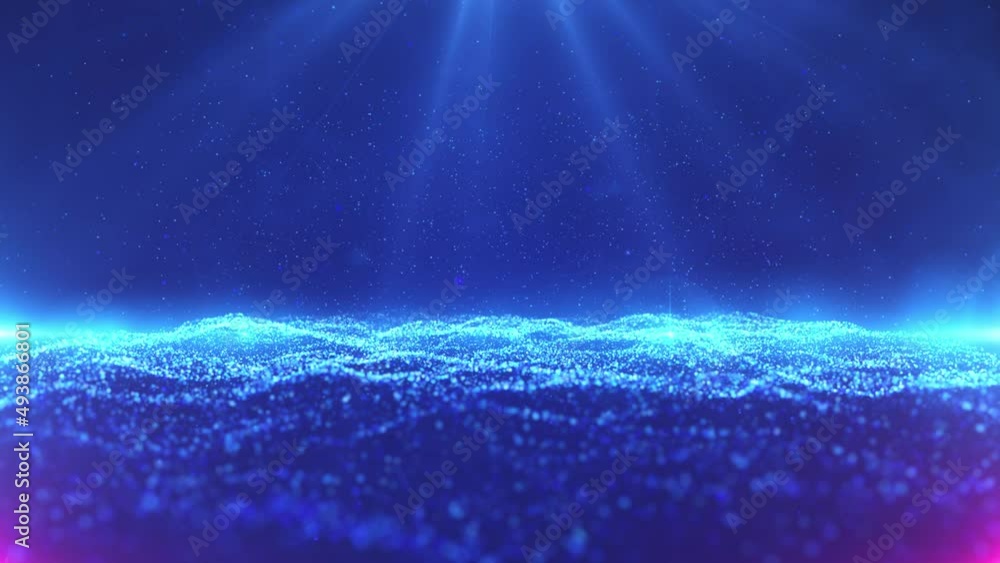 Blue elegant particles wave is a spectacular motion graphics background ...