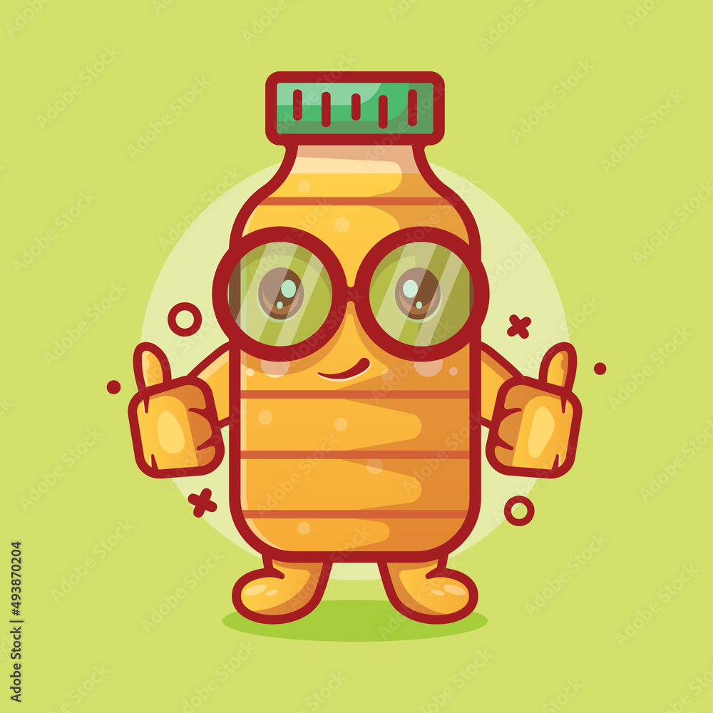 cute cooking oil bottle character mascot with thumb hand gesture ...