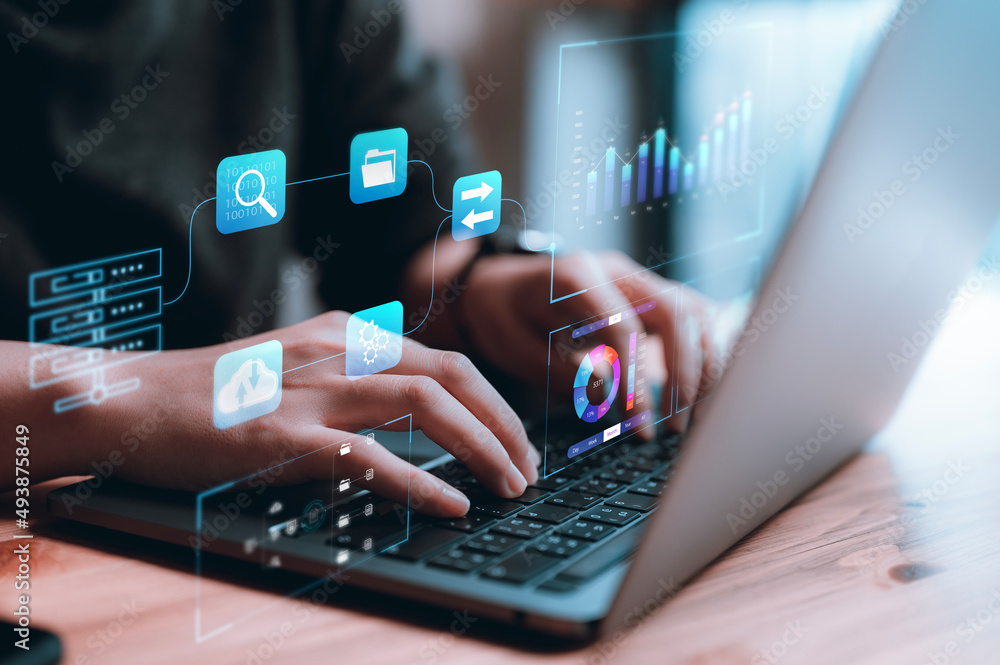 Analyst working with Business Analytics and Data Management System on ...