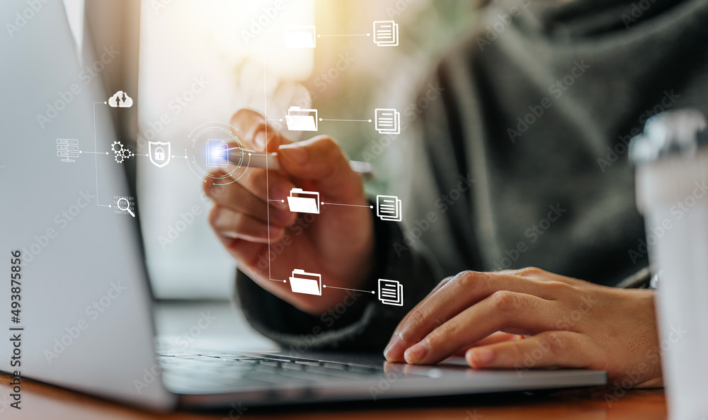 IT staff working with Document Management System (DMS), online ...