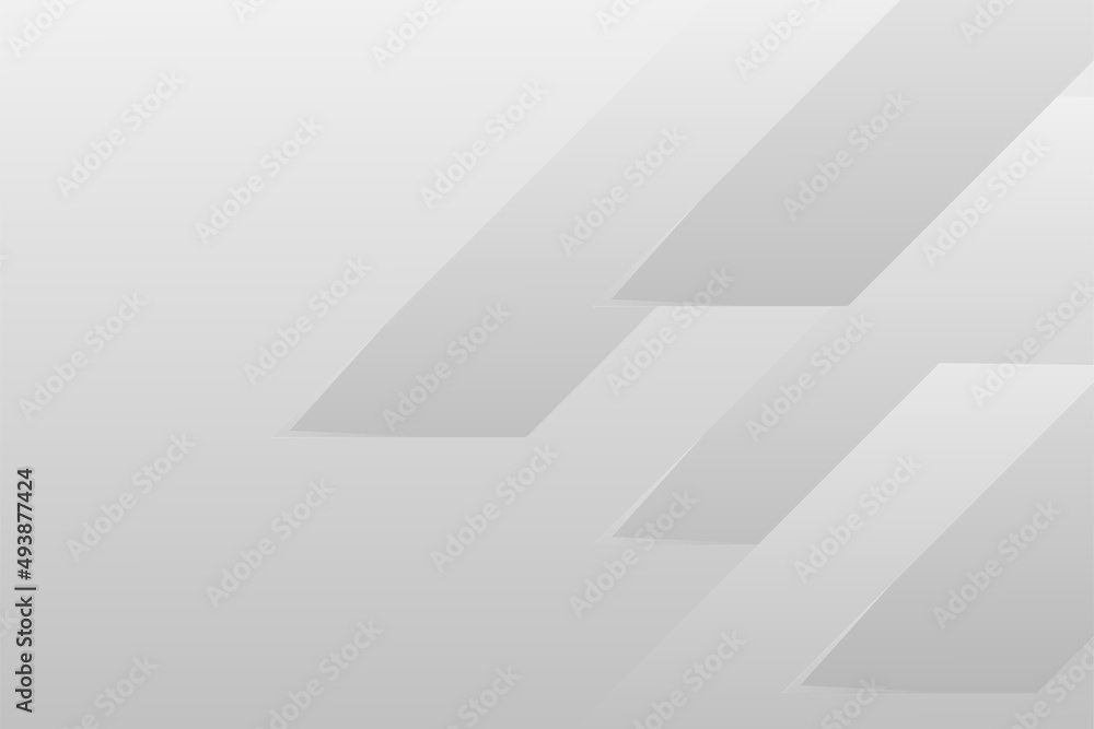 Abstract white and grey gradient geometric shape futuristic technology background. Modern ...