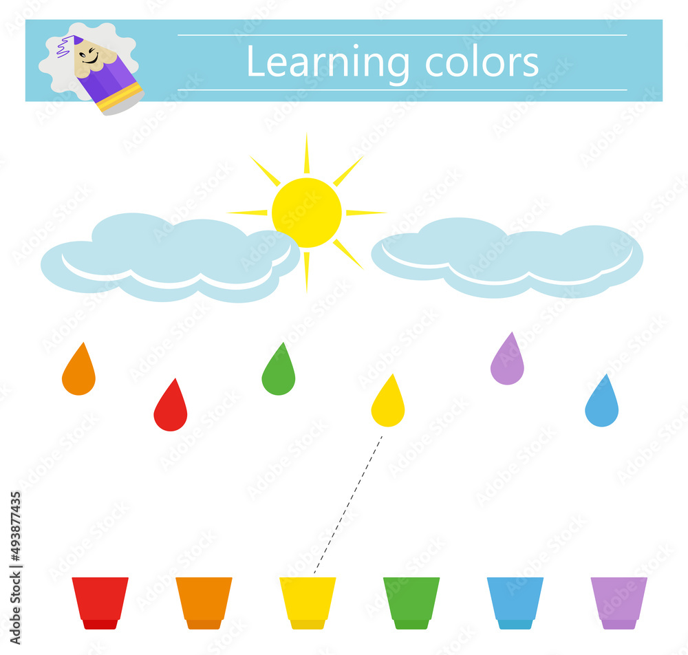 Educational material for kids. Learning colors. Preschool worksheet ...