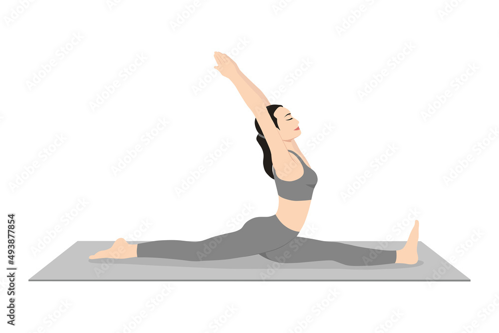 Splits Pose, Front splits pose, Monkey Pose. Beautiful girl practice ...