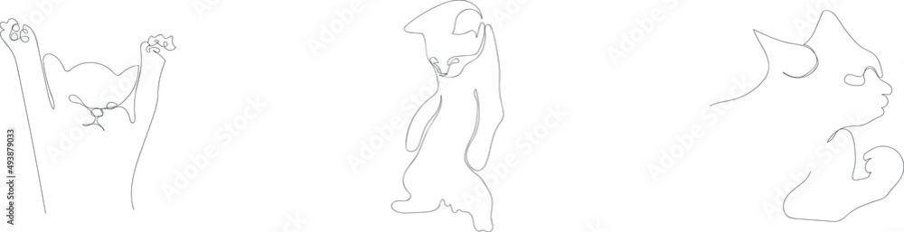 cat one line art continous drawing Stock Vector | Adobe Stock