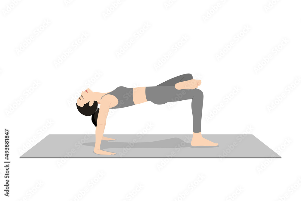 Reverse Table Top Pose Legs In Figure Four. Beautiful girl practice ...