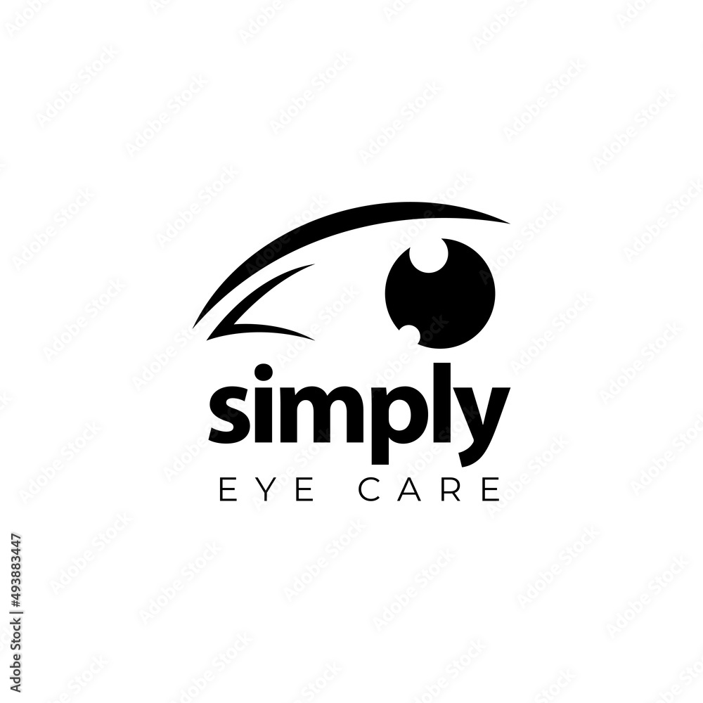 Simply eye care logo, scratch the base of the eye and eyeball vector ...