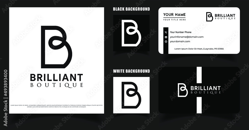 Letter B Logo, Business Card Template, Initials B Monogram Vector Logo ...