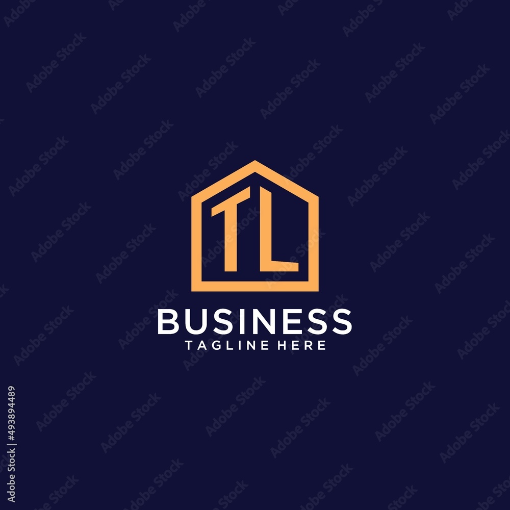 Initial TL logo with abstract home shape, modern minimalist realty logo ...