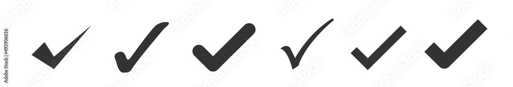 Check mark icons set isolated on white. Stock Vector | Adobe Stock
