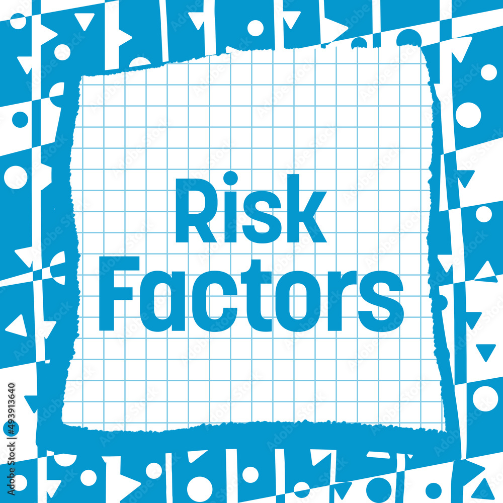 Risk Factors Blue Texture White Squares Background Text Stock ...