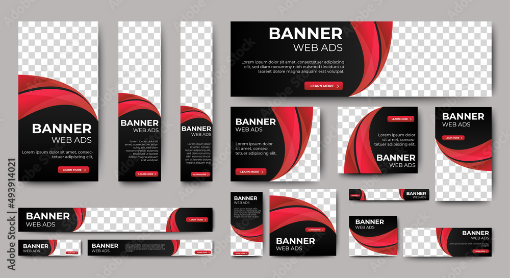 set of corporate web banners of standard size with a place for photos ...