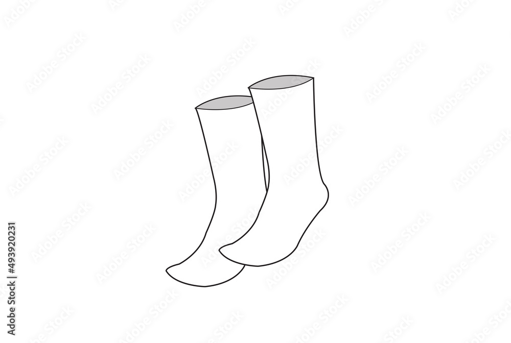 Socks flat sketch vector file Stock Vector | Adobe Stock