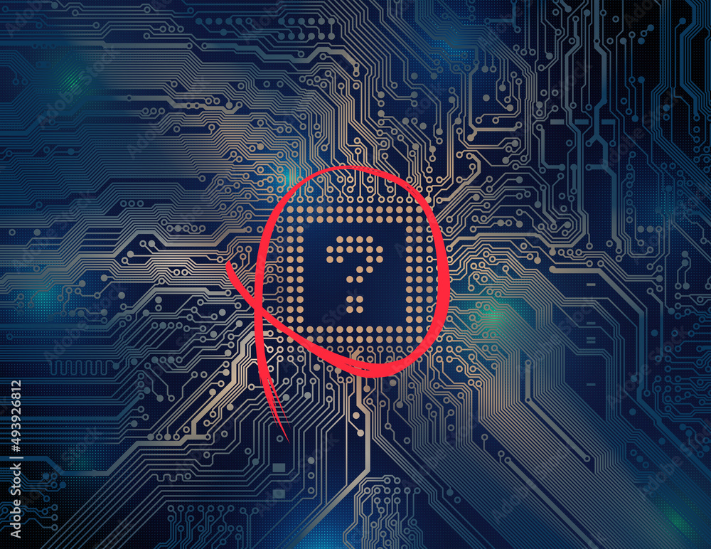 Chip shortage concept. Global shortage of semiconductor processors ...