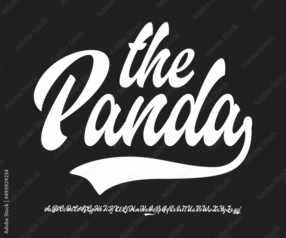 The Panda. Original Brush Script Font. Retro Typeface. Vector ...