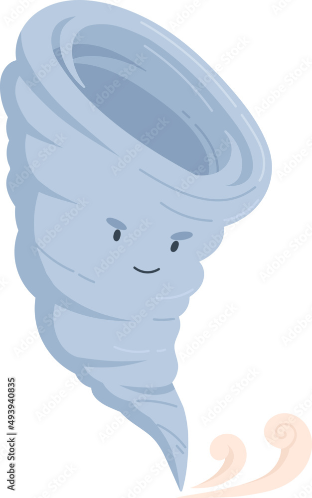 Cute Tornado or Storm Character Cartoon Illustration Stock Vector ...