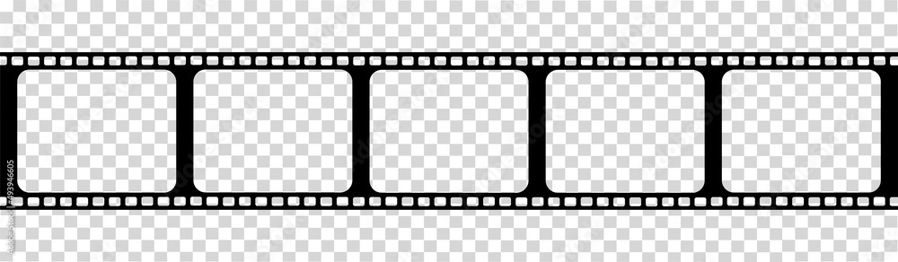 Vetor de Cinema tape on a transparent background. Filmstrip roll. Retro ...