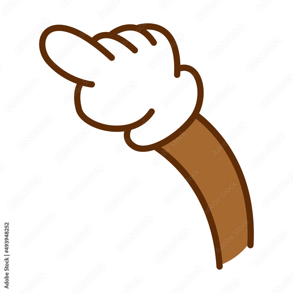 Cartoon hand pointing direction vector illustration isolated on a white ...