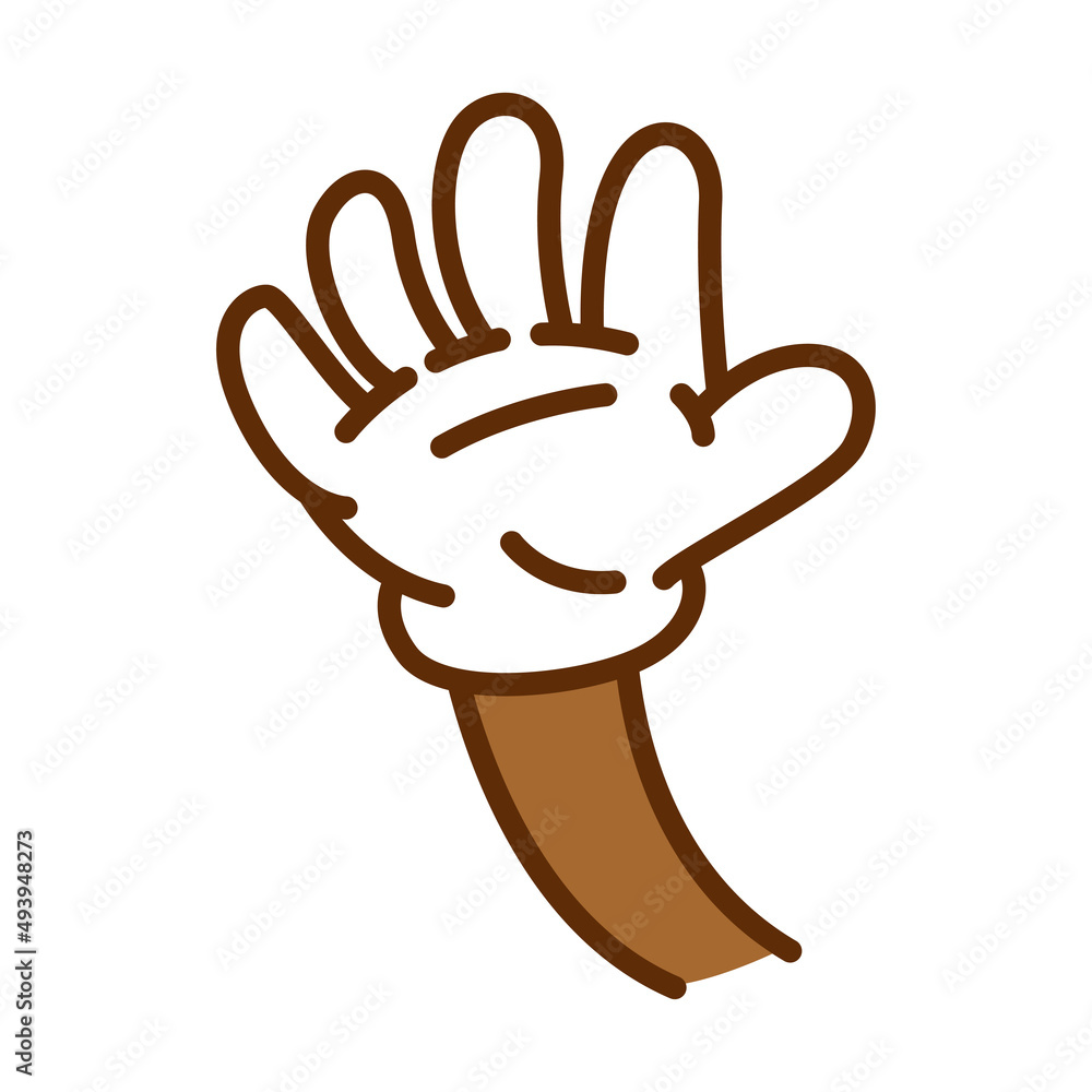 Cartoon hand vector illustration isolated on a white background. Stock ...