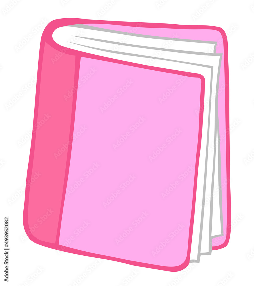 Closed pink book cartoon isolated Illustartion Stock Vector | Adobe Stock