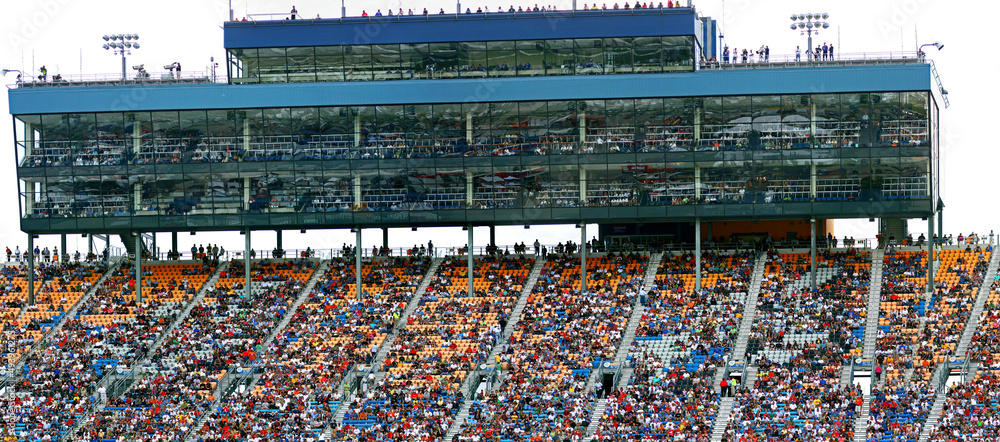Sports fans in the grandstands at a large sporting event.arena Stock ...