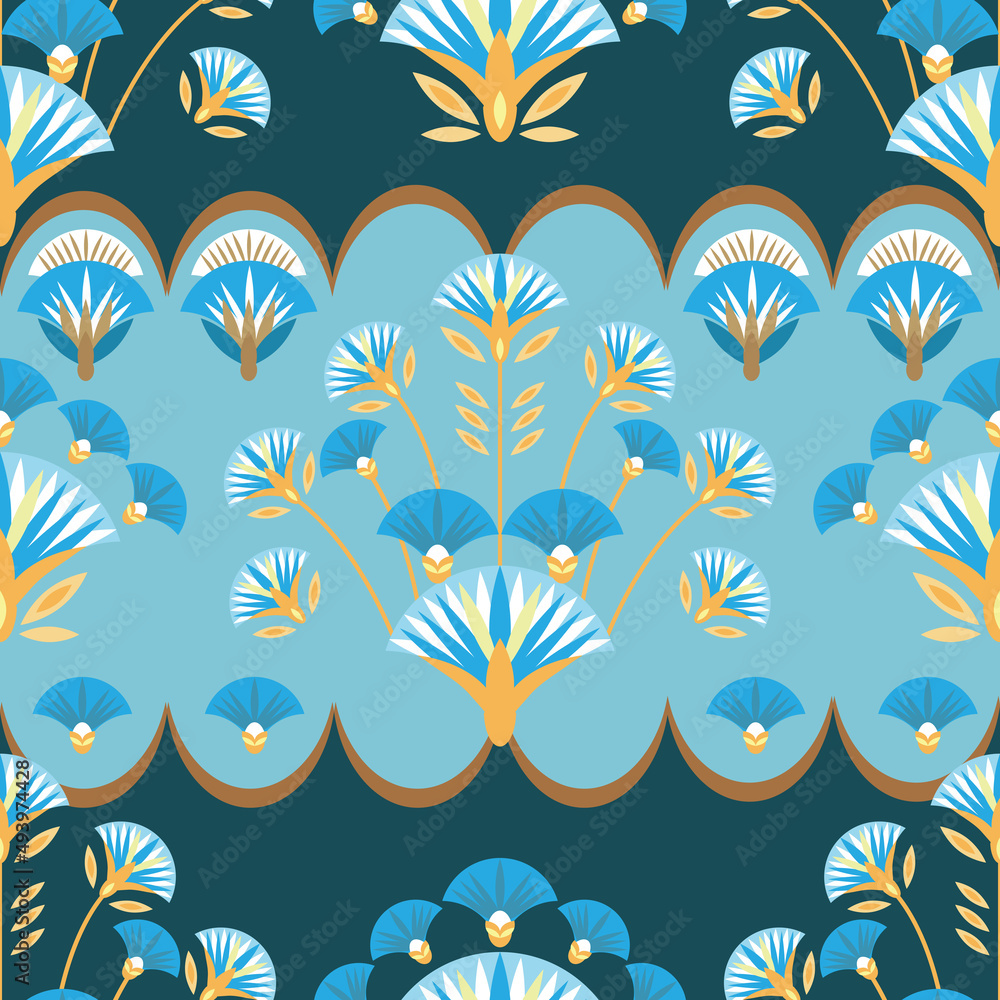 Seamless pattern vector illustration of the Egyptian ancient ornament ...