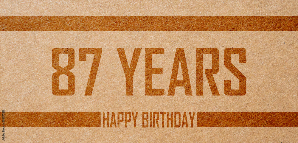 87 Years Greetings, brown birthday card,Happy Birthday Card design ...