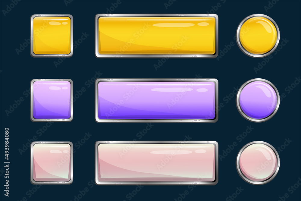 Game button set ui web icon for app isolated. Volume cartoon vector ...