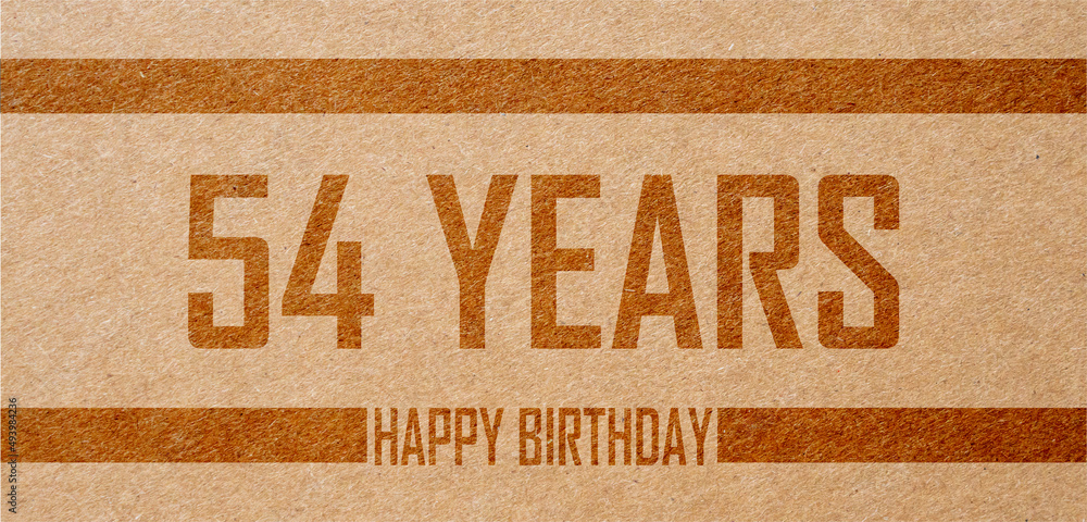 54 Years Greetings, brown birthday card,Happy Birthday Card design ...