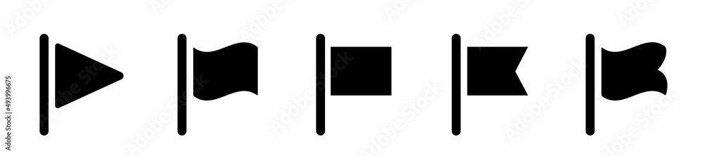 Map pin flag. Set of flag for the map. Navigation marker on the map ...