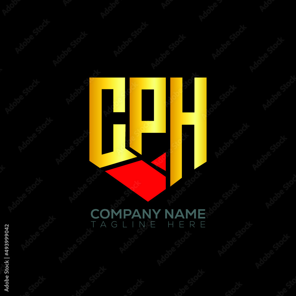 CPH letter logo design on black background.CPH creative initials letter ...
