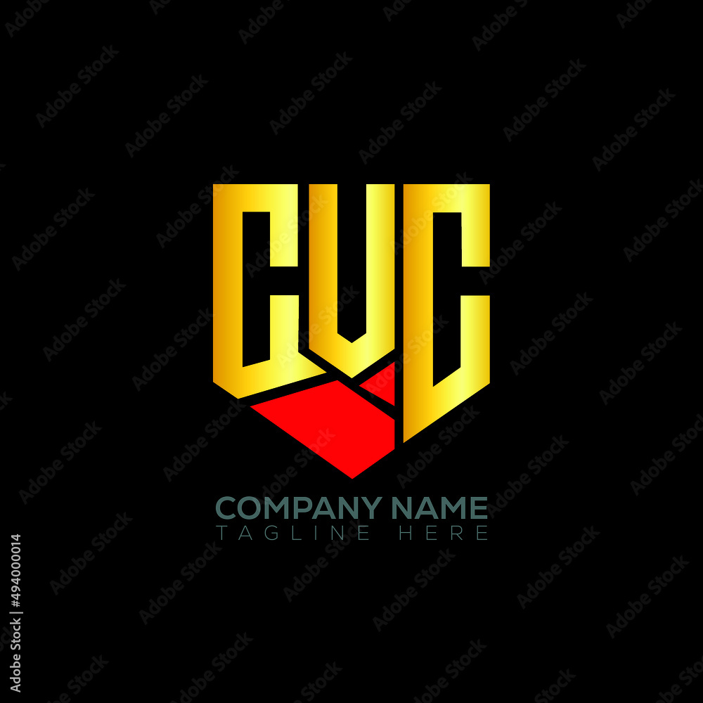 CVC letter logo design on black background.CVC creative initials letter ...