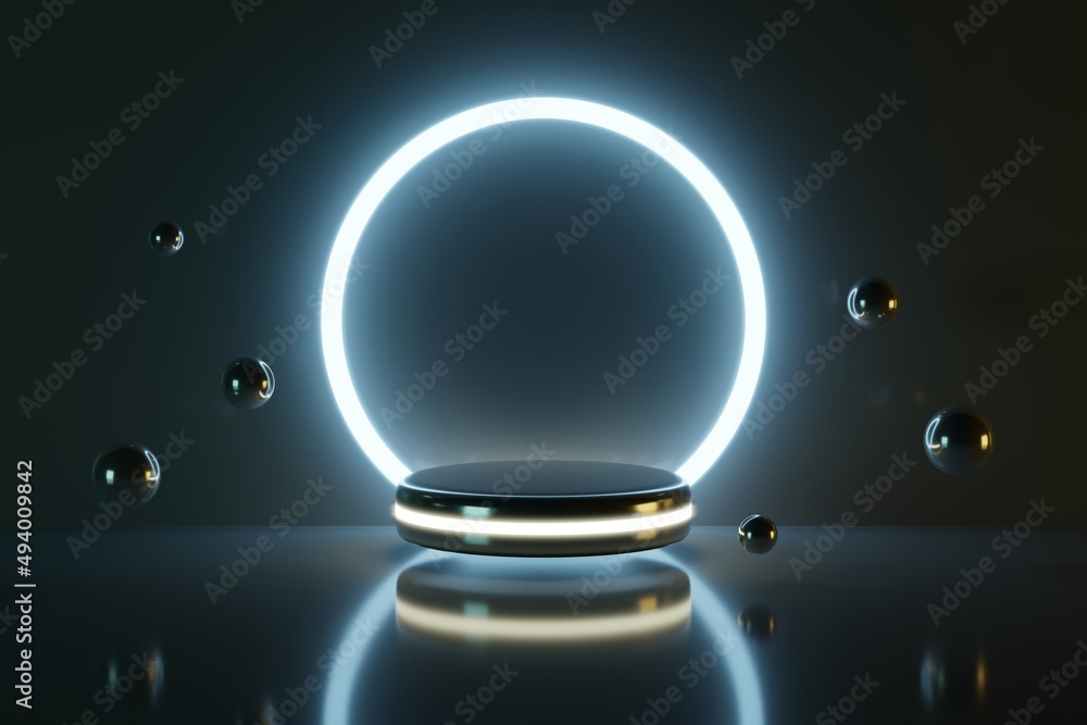 High technological background for product presentation with cold ...