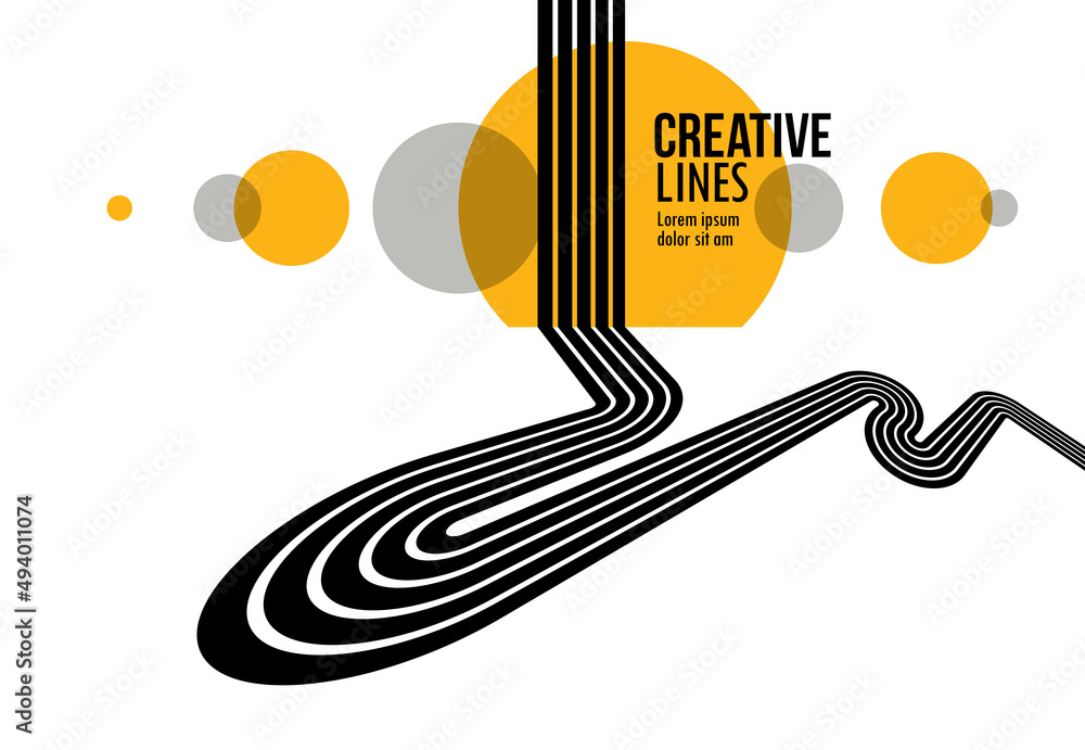 Linear composition vector road to horizon, abstract background with ...