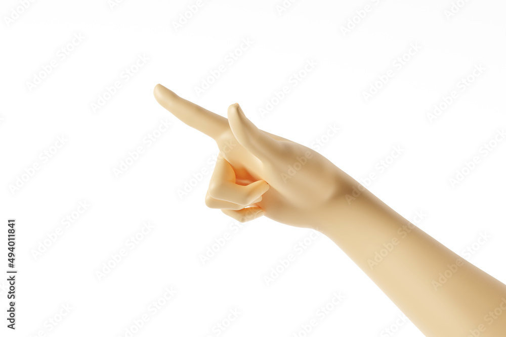 hand gesture in white background. go up, point to, take off, set out ...