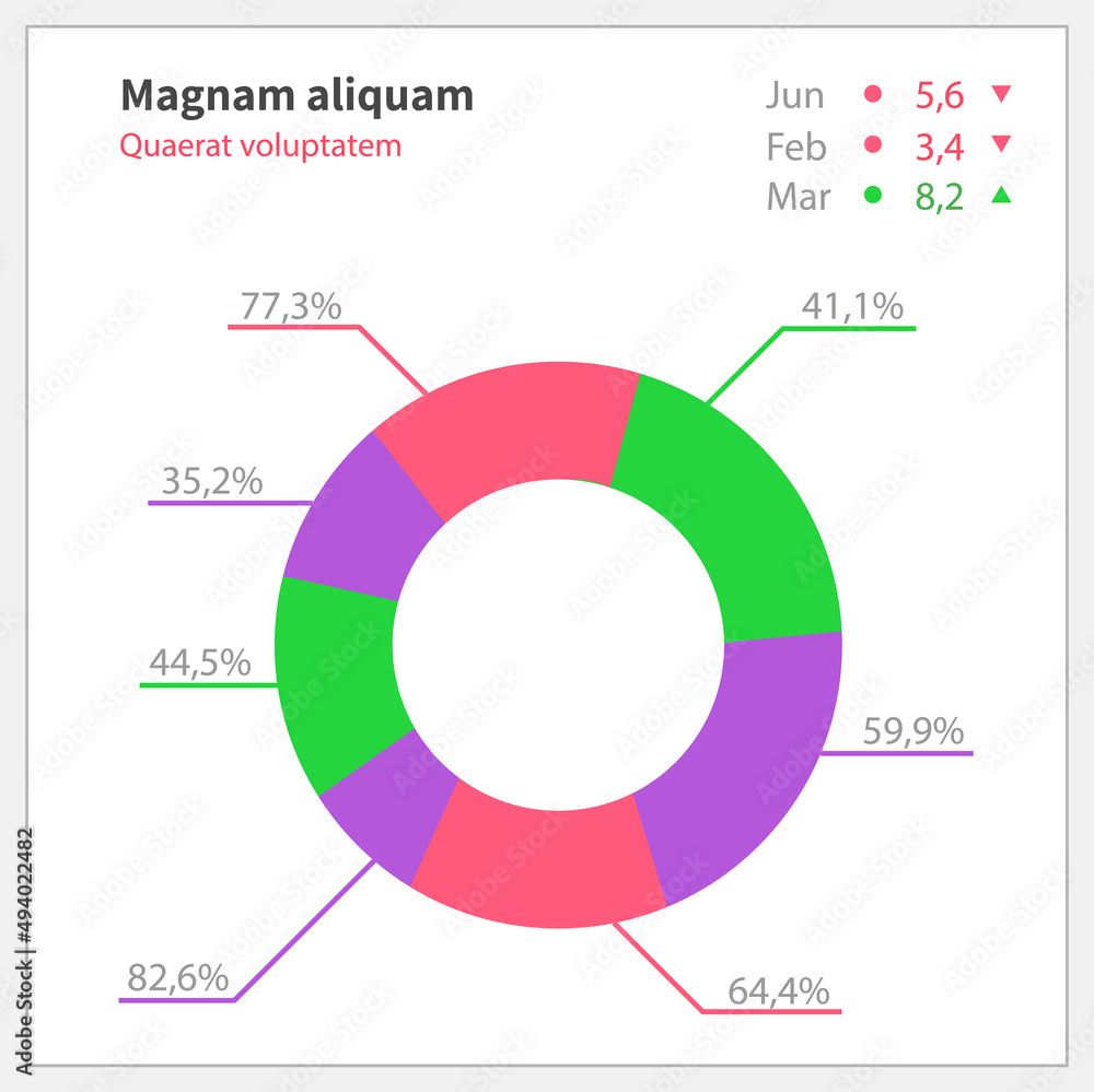 Infographic chart vector template. Annual statistics curve graph design ...