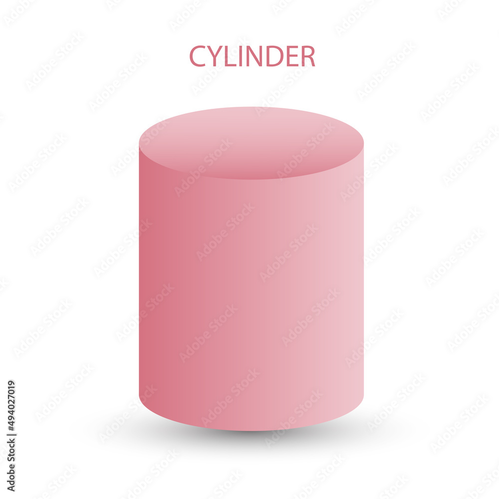 pink cylinder with gradients and shadow for game, icon, package design ...