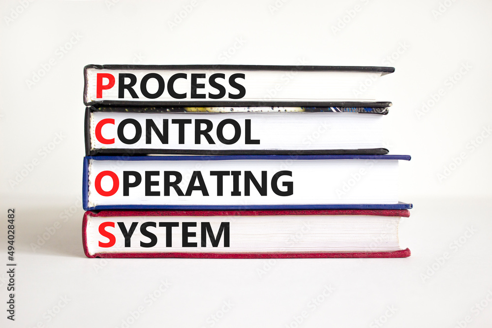 PCOS process control operating system symbol. Concept words PCOS ...