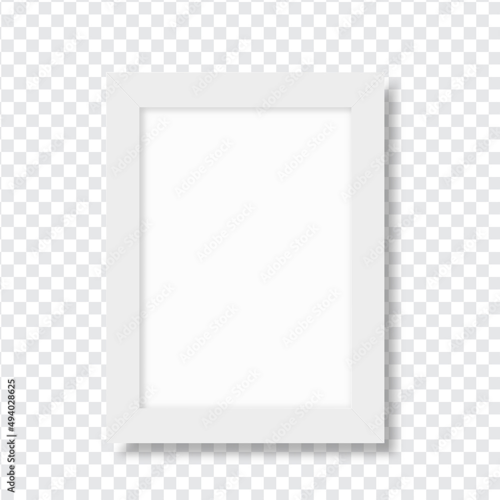 White wood frame or photo frame on transparent background. Vector ...