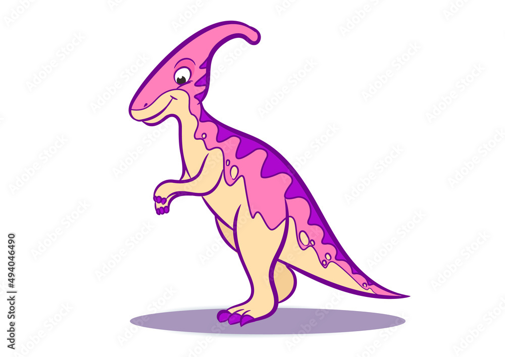 cartoon Parasaurus illustration for children Stock Vector | Adobe Stock