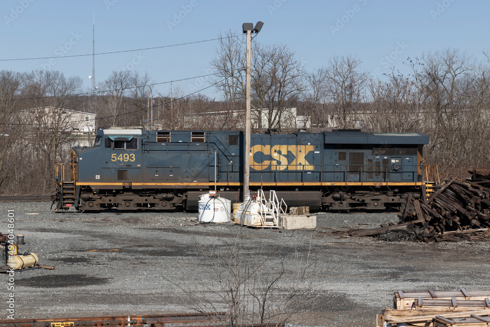 CSX Locomotive train. CSX Transportation operates a Class I railroad in ...