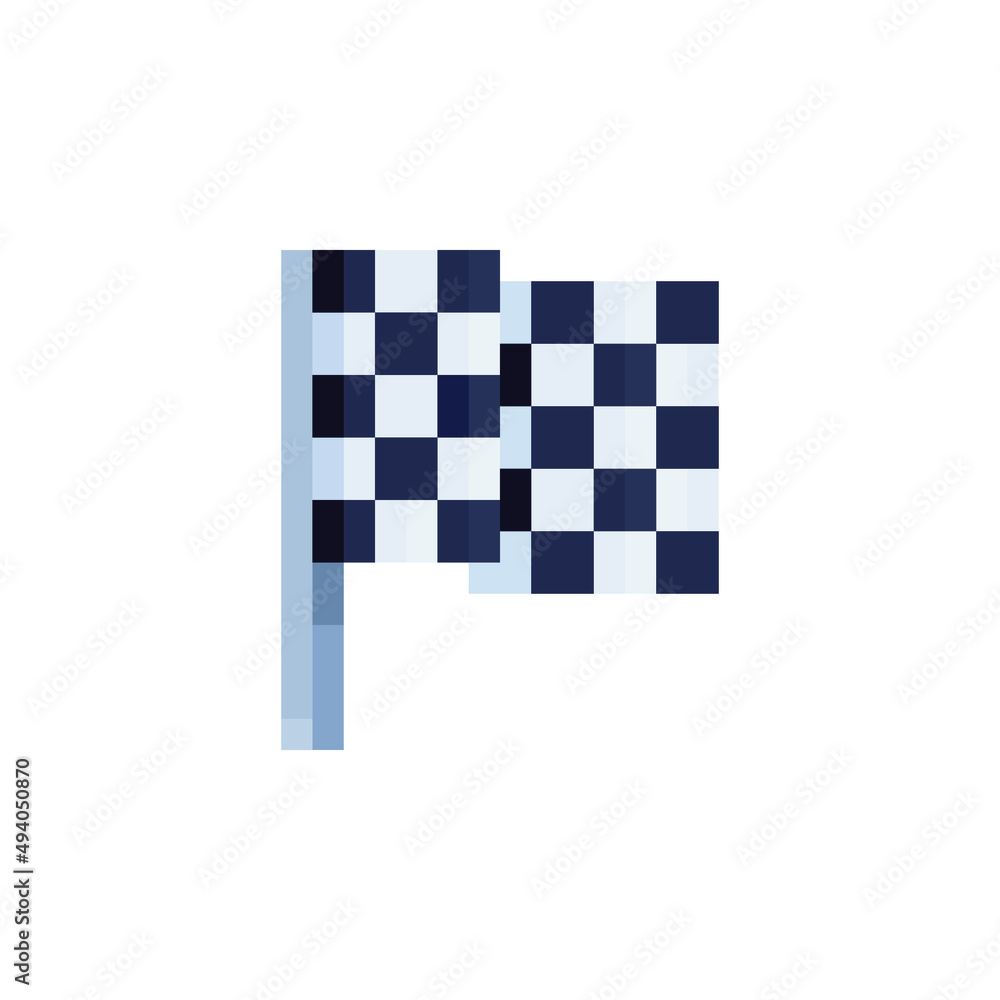 Vektorová grafika „Checkered flag. Pixel art icon. Auto Moto racing ...