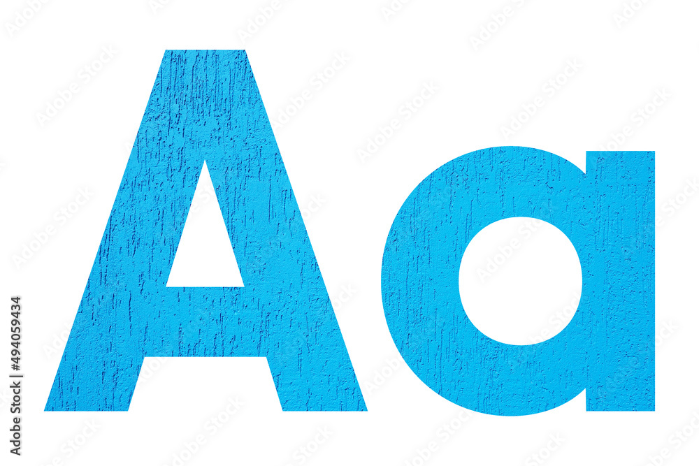 Alphabet Uppercase And Lowercase Letters A With Wall Texture Blue Alphabet Uppercase And Lowercase Letters A With Wall Texture Blue