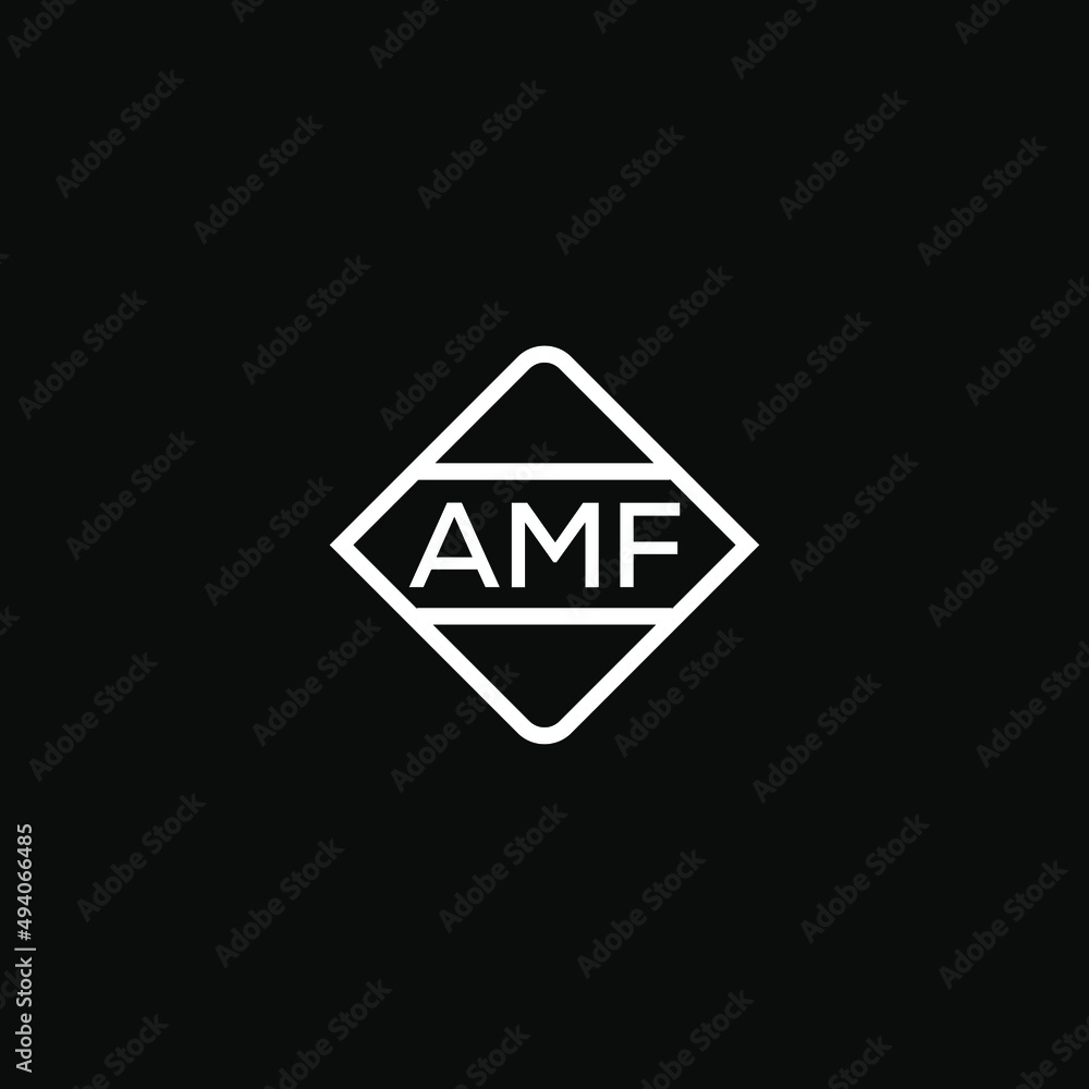 AMF 3 letter design for logo and icon.AMF monogram logo.vector ...