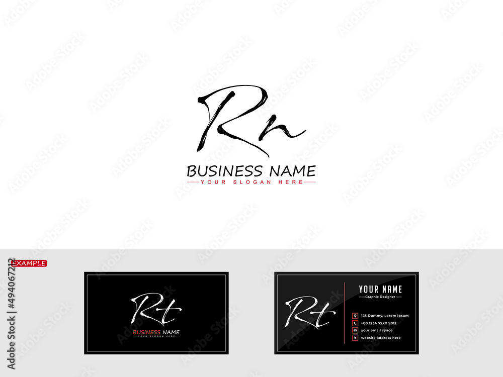 Brush RN nr Signature logo, Signature rn Letter Logo Design For stylish ...