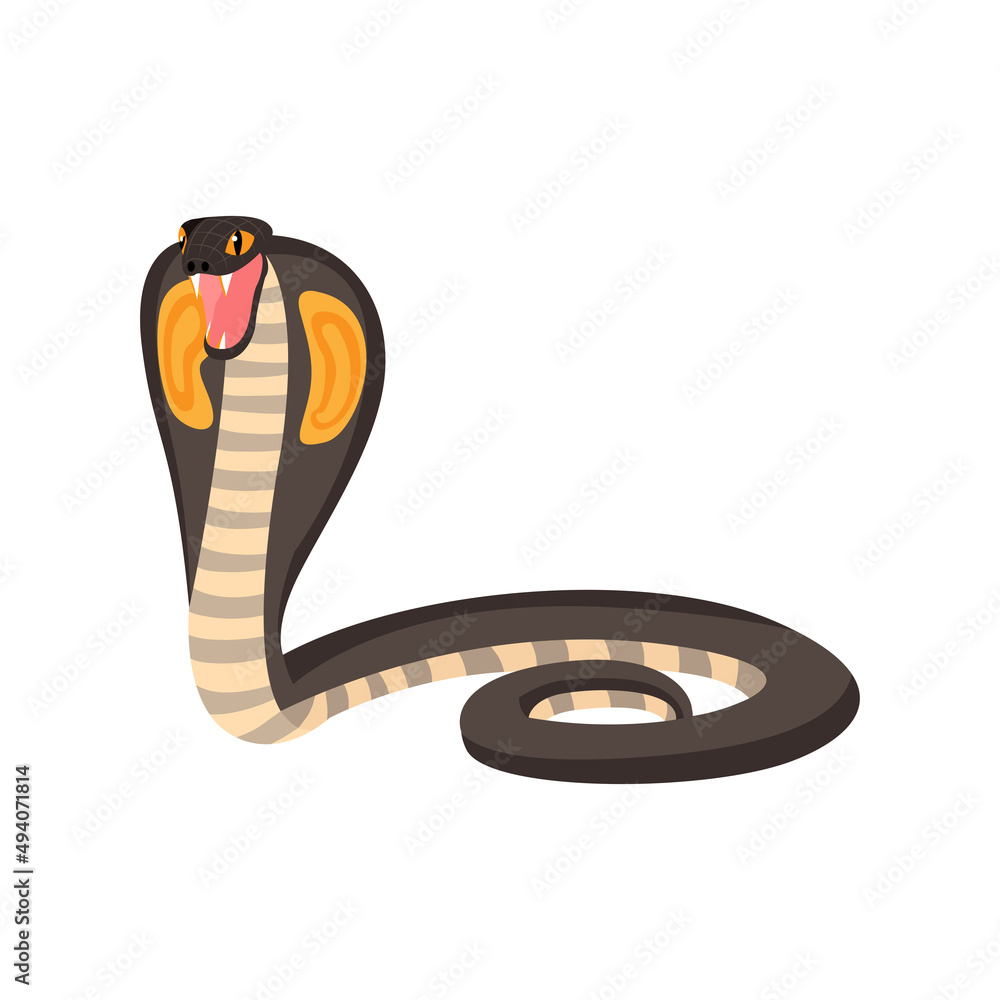 Isolated green snake animated animals jungle vector illustration Stock ...
