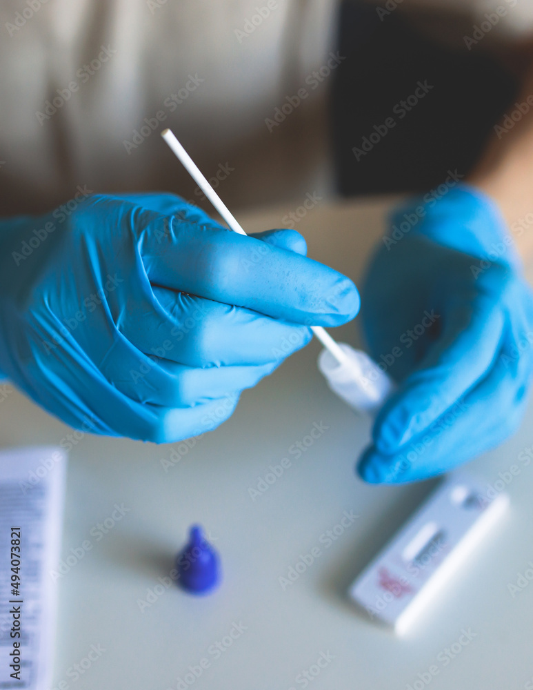 Process of express fast coronavirus covid Antigen AG PCR testing ...