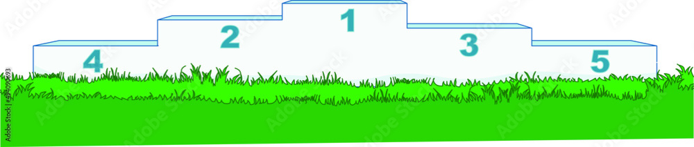 Champion podium. Winner first second third fourth fifth 1. 2. 3. 4. 5 ...