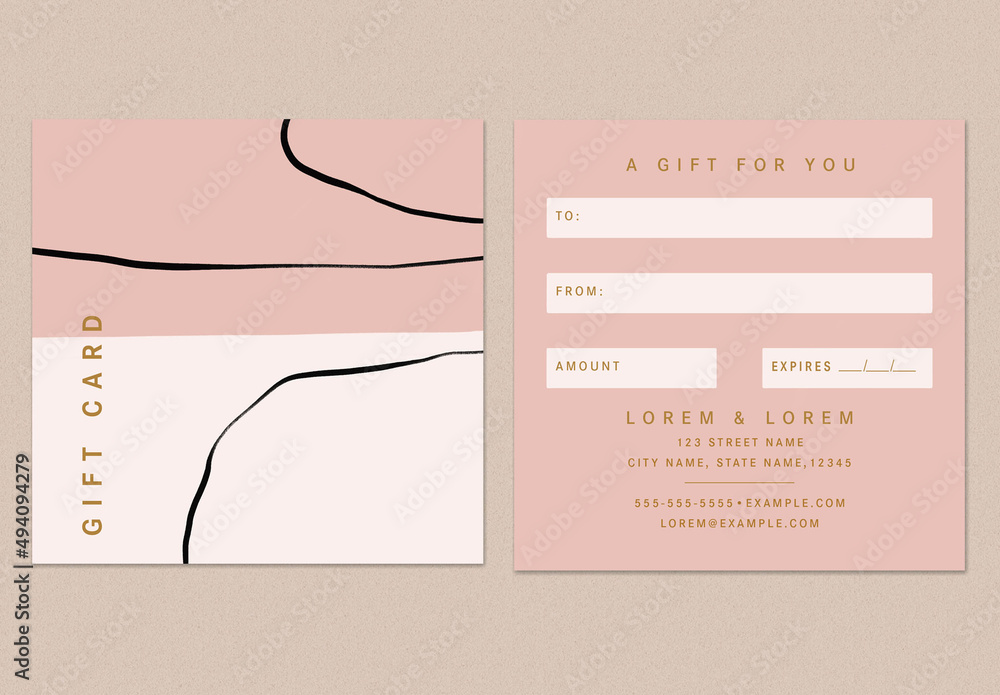 Modern Abstract Gift Card Layout Stock Template | Adobe Stock