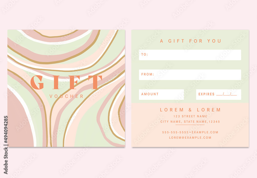 Gift Voucher Abstract Layout Stock Template | Adobe Stock